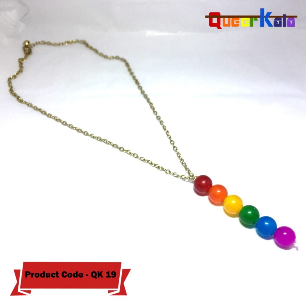 Rainbow Big Beads & Chain Necklace – Mist LGBTQ Foundation
